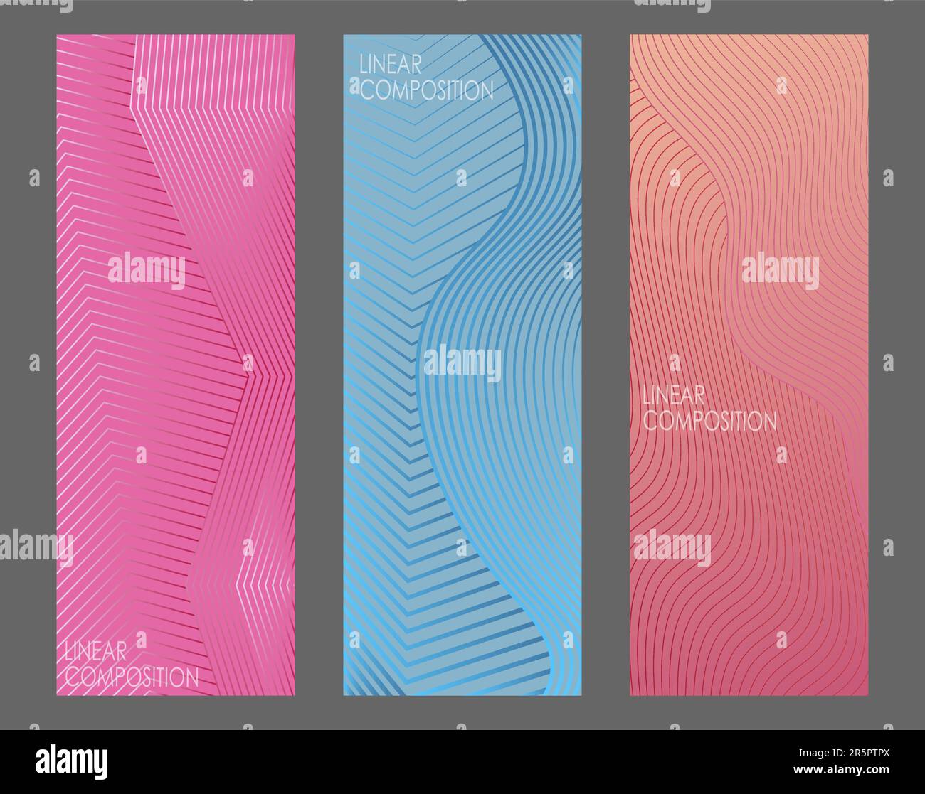 Colorful linear composition. A set of layouts for the design of banners ...