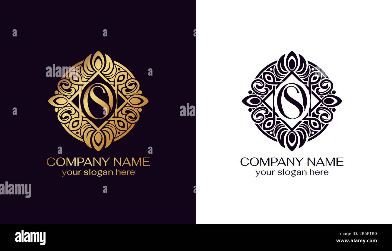 OS logo or SO monogram. OS letter logo template elements. personal ...