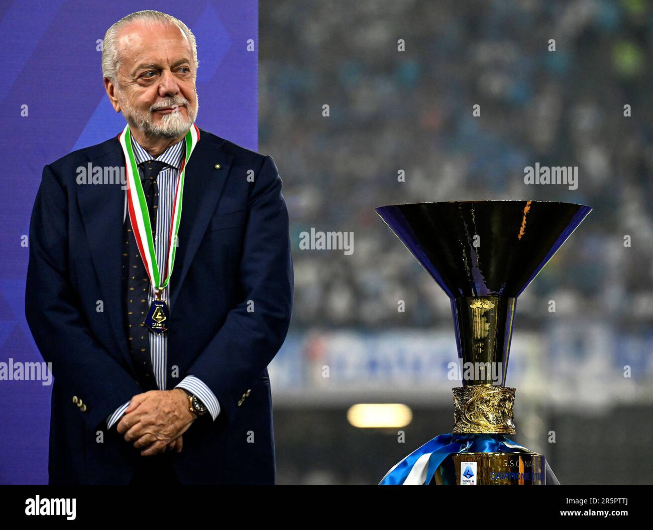 Napoli President Aurelio De Laurentiis celebrates the victory of the ...