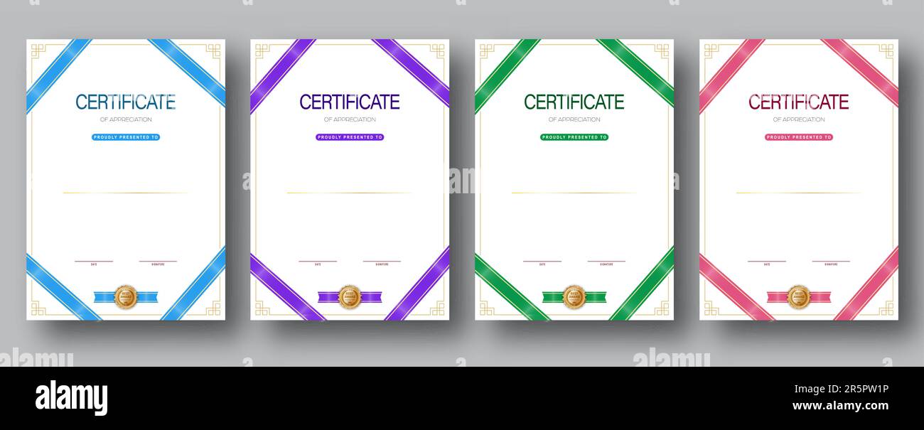 Certificate. A set of mock-ups of the certificate of recognition of ...