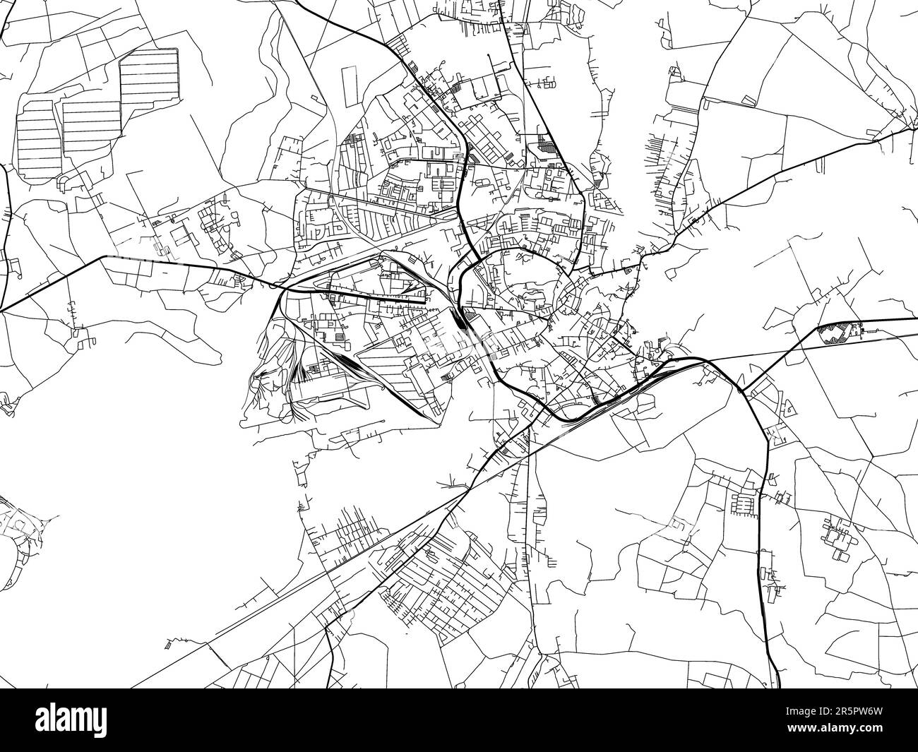 Vector road map of the city of Brandenburg an der Havel in Germany on a white background Stock ...