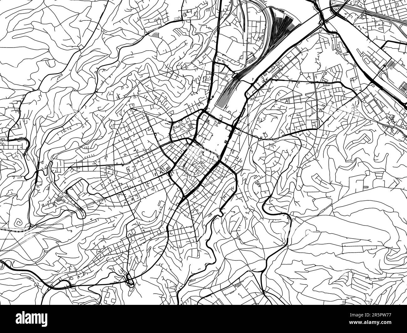 Vector road map of the city of Stuttgart in Germany on a white ...