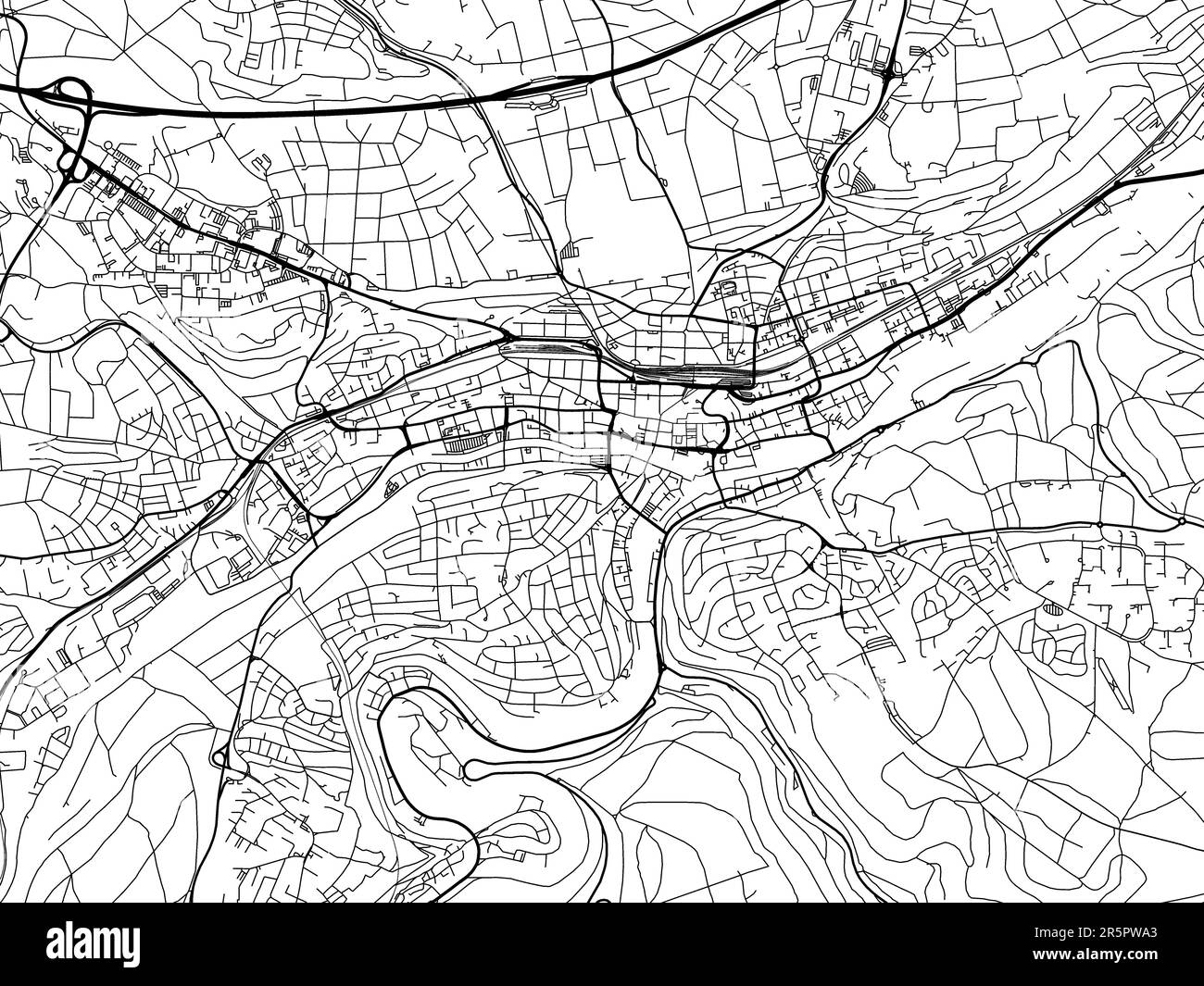 Vector road map of the city of Pforzheim in Germany on a white ...