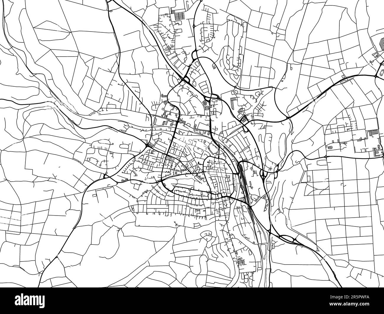 Vector road map of the city of Villingen in Germany on a white ...