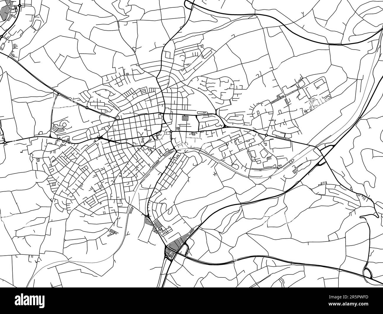 Vector road map of the city of Schwenningen in Germany on a white ...
