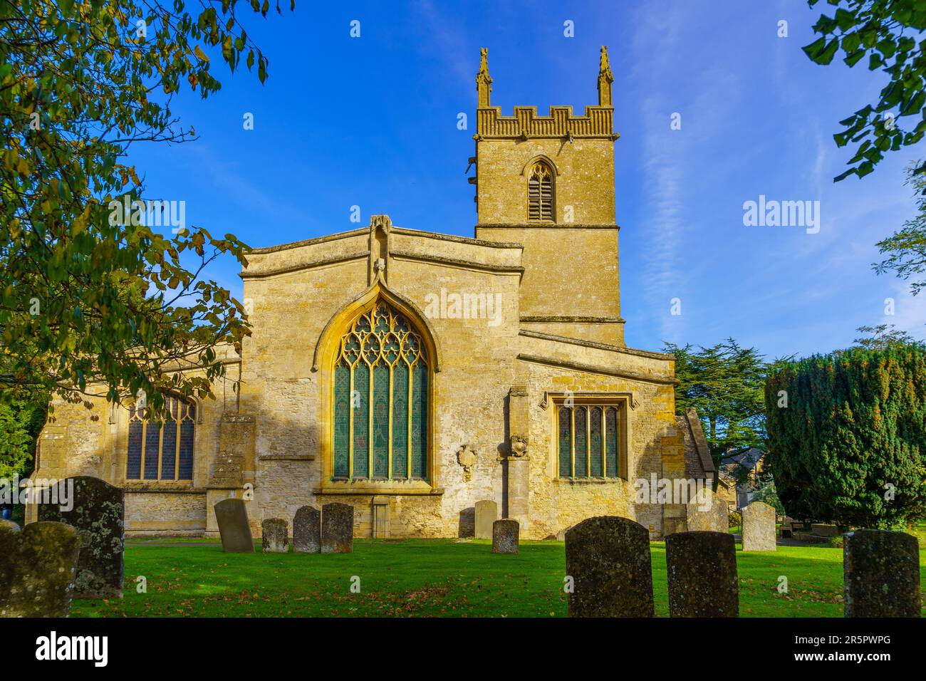 View of St Edward Church, in Stow-on-the-Wold, the Cotswolds region ...