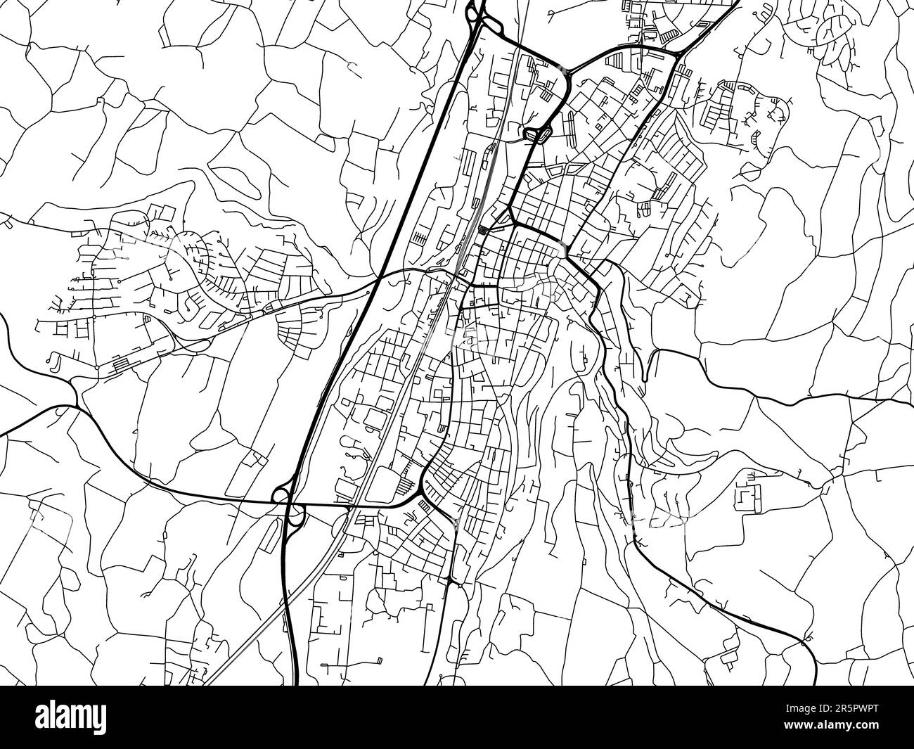 Vector road map of the city of Ravensburg in Germany on a white ...