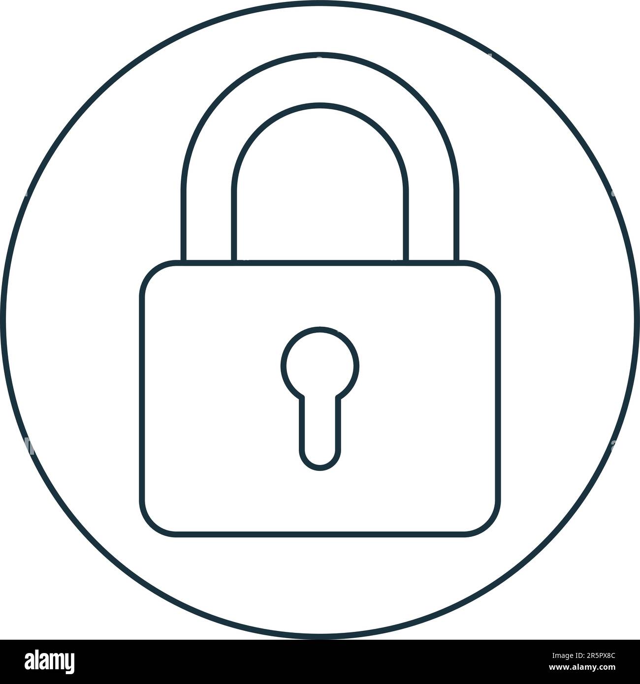 Locked icon. Monochrome simple sign from security collection. Locked ...