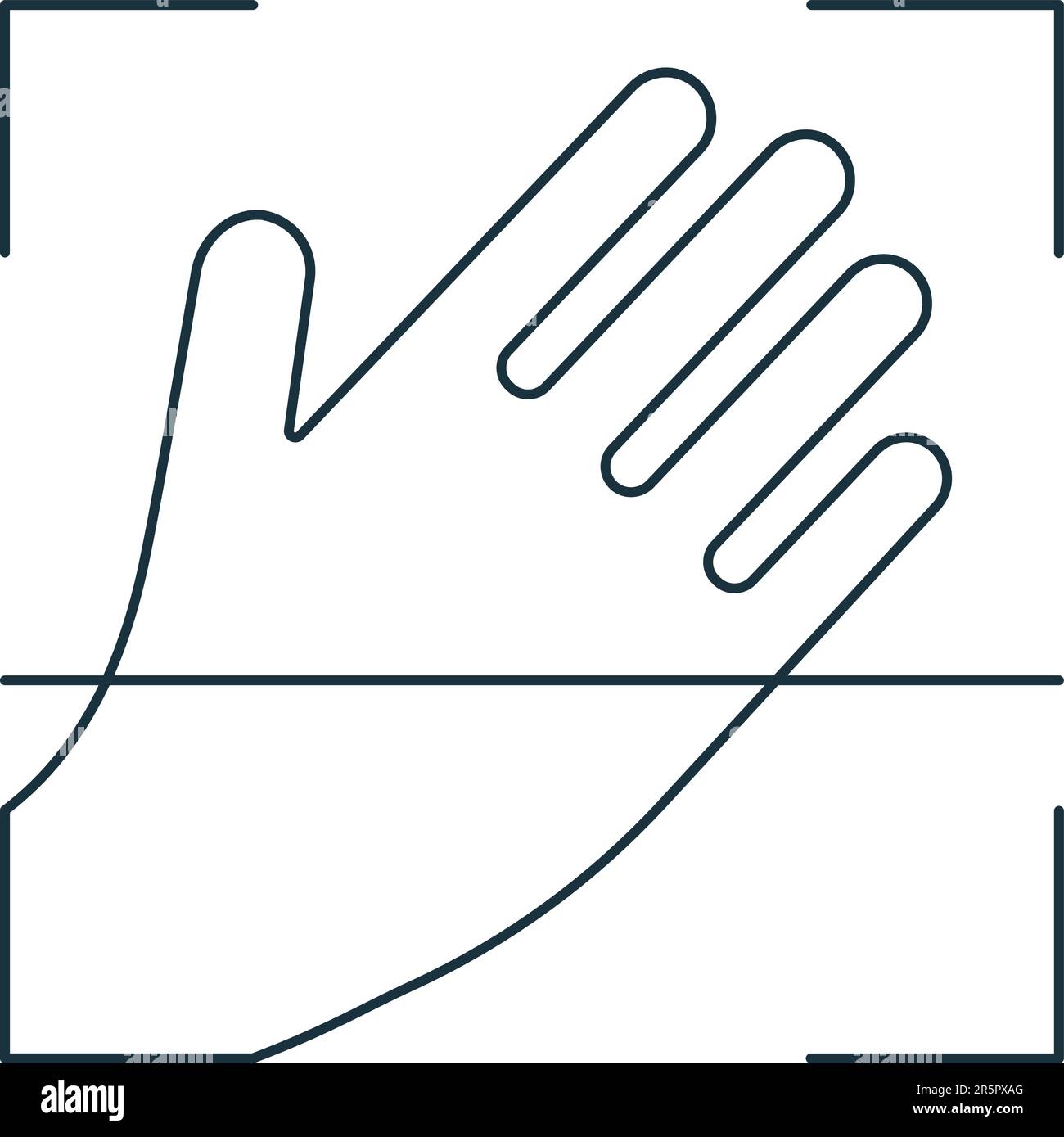 Hand reader icon. Monochrome simple sign from security collection. Hand ...