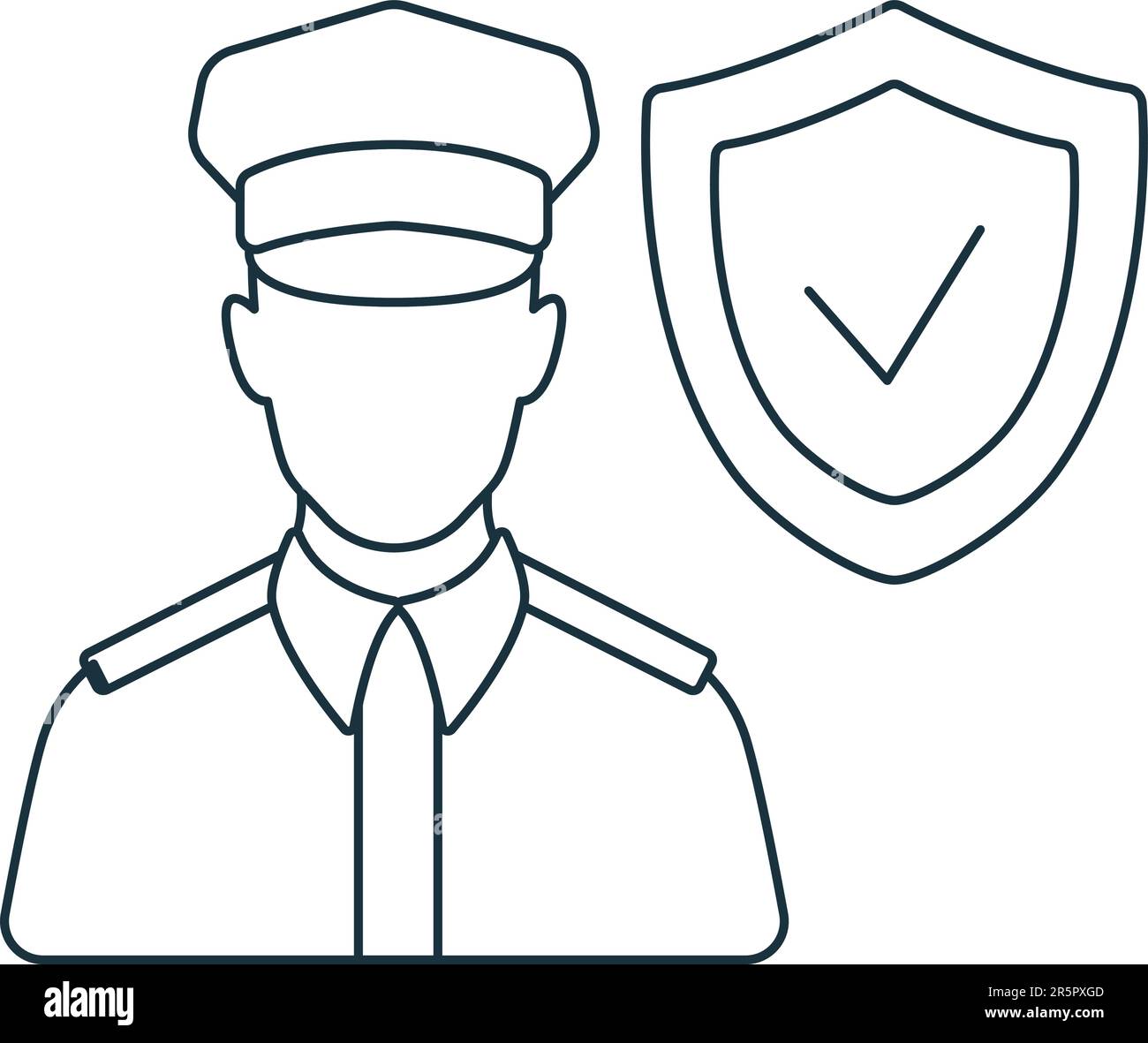 Security staff icon. Monochrome simple sign from security collection ... Security staff icon. Monochrome simple sign from security collection ...