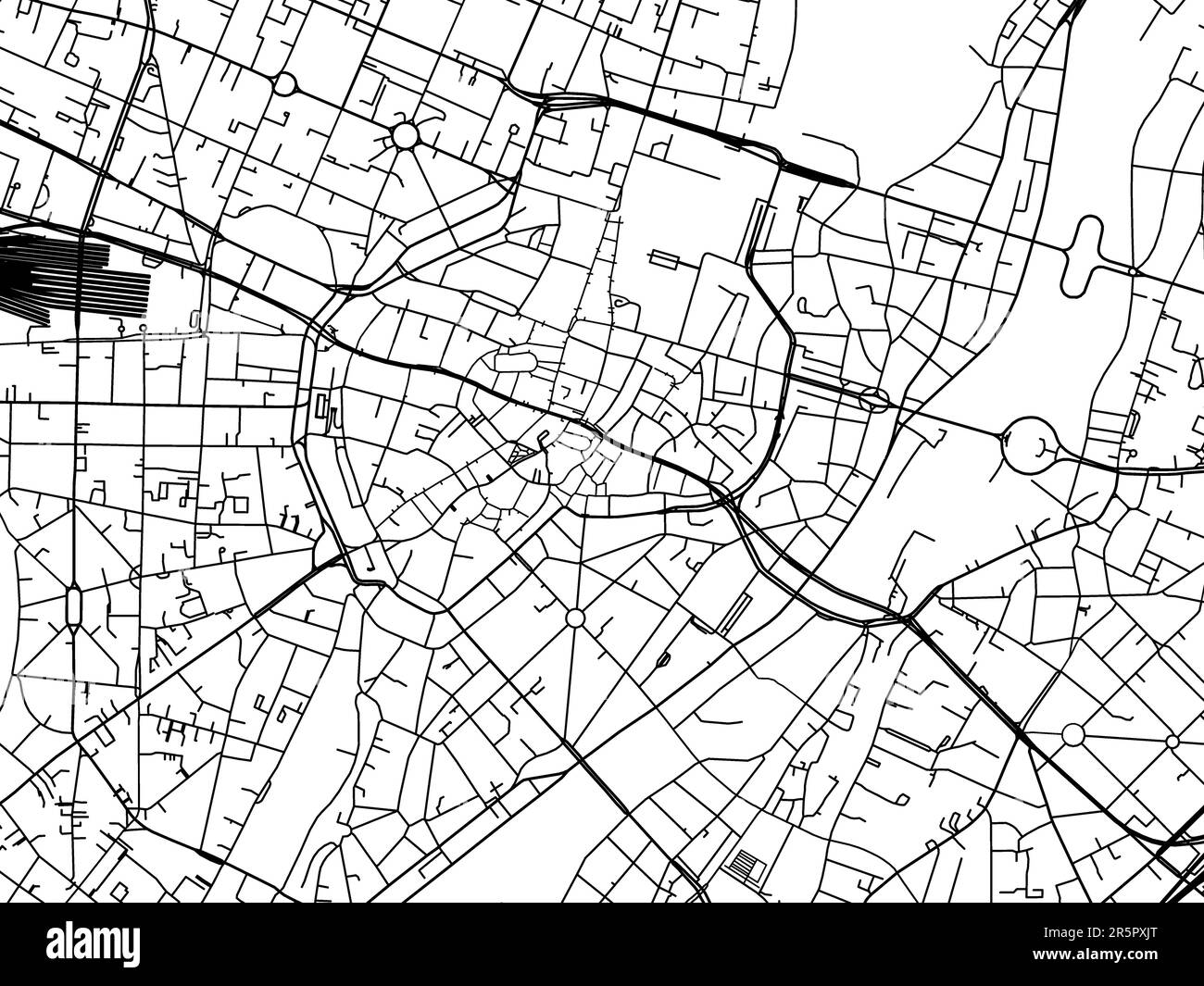 Vector road map of the city of Munchen Zentrum in Germany on a white ...