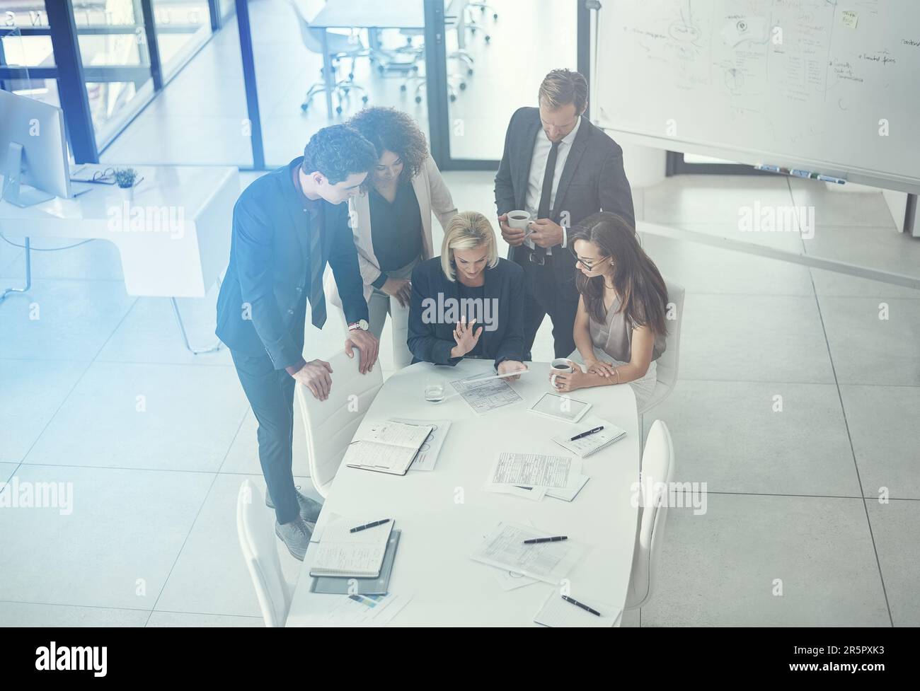 Building success on teamwork and technology. a group of colleagues ...