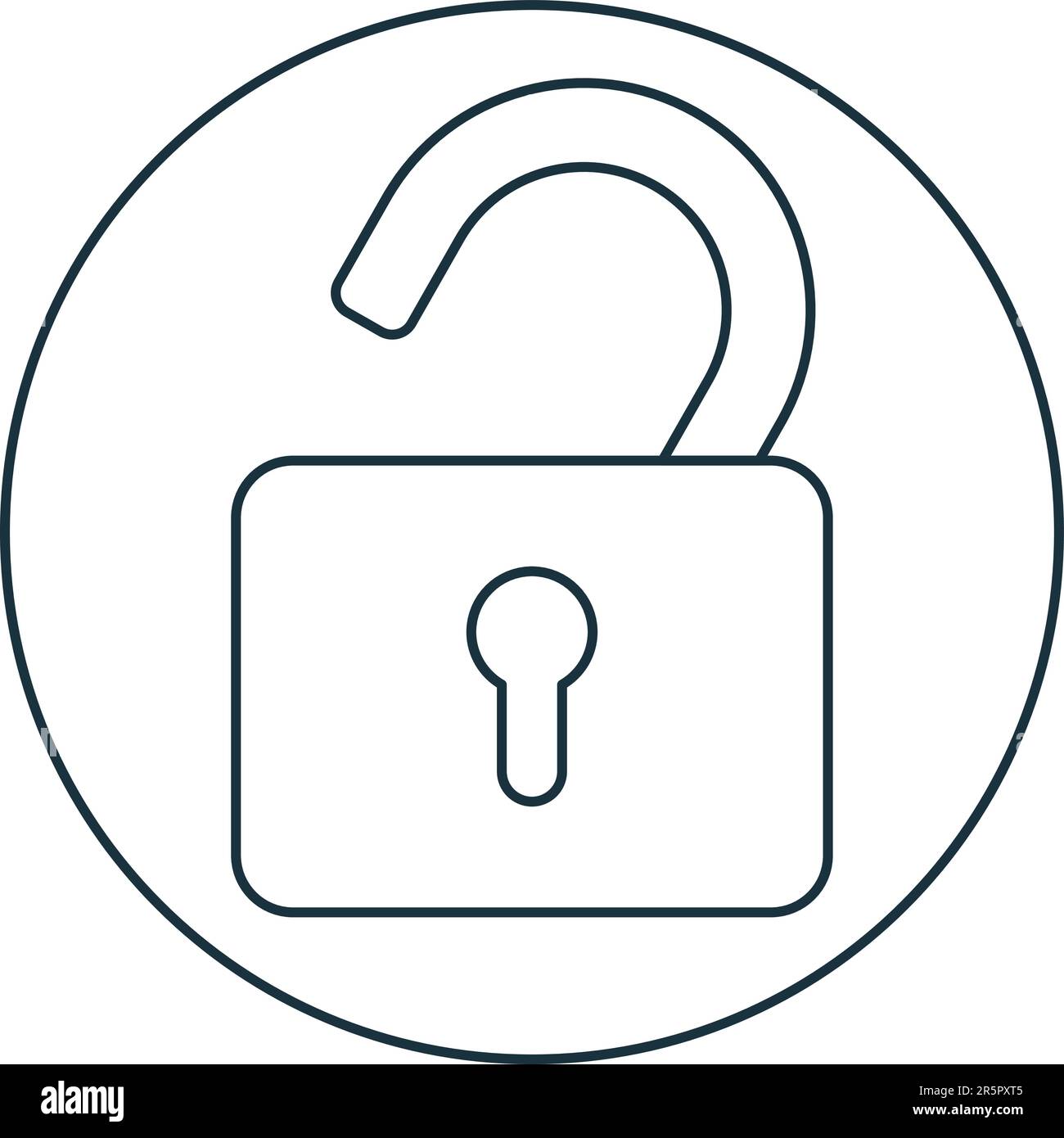 Unlocked icon. Monochrome simple sign from security collection ...