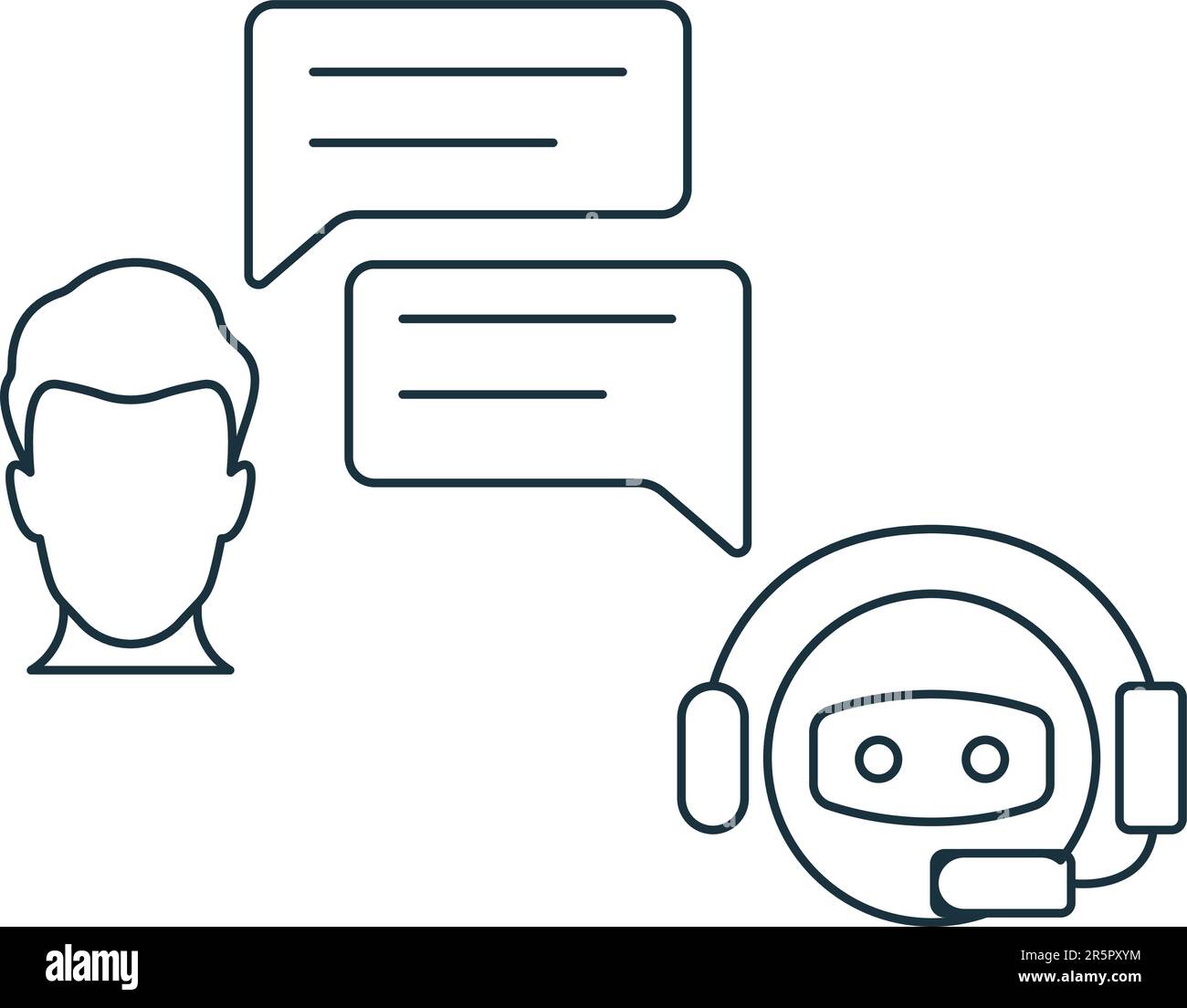 Chat bot icon. Monochrome simple sign from speech collection. Chat bot ...