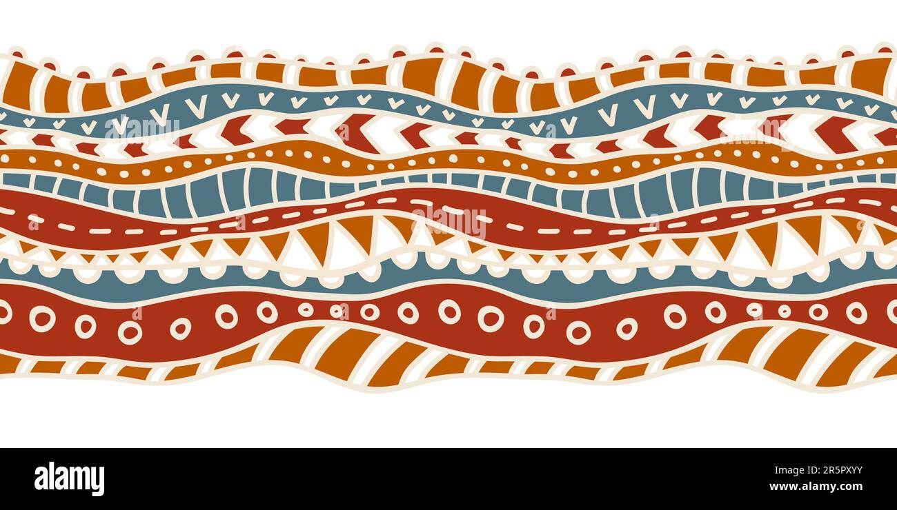 Hand drawn abstract seamless pattern, ethnic background, african style ...