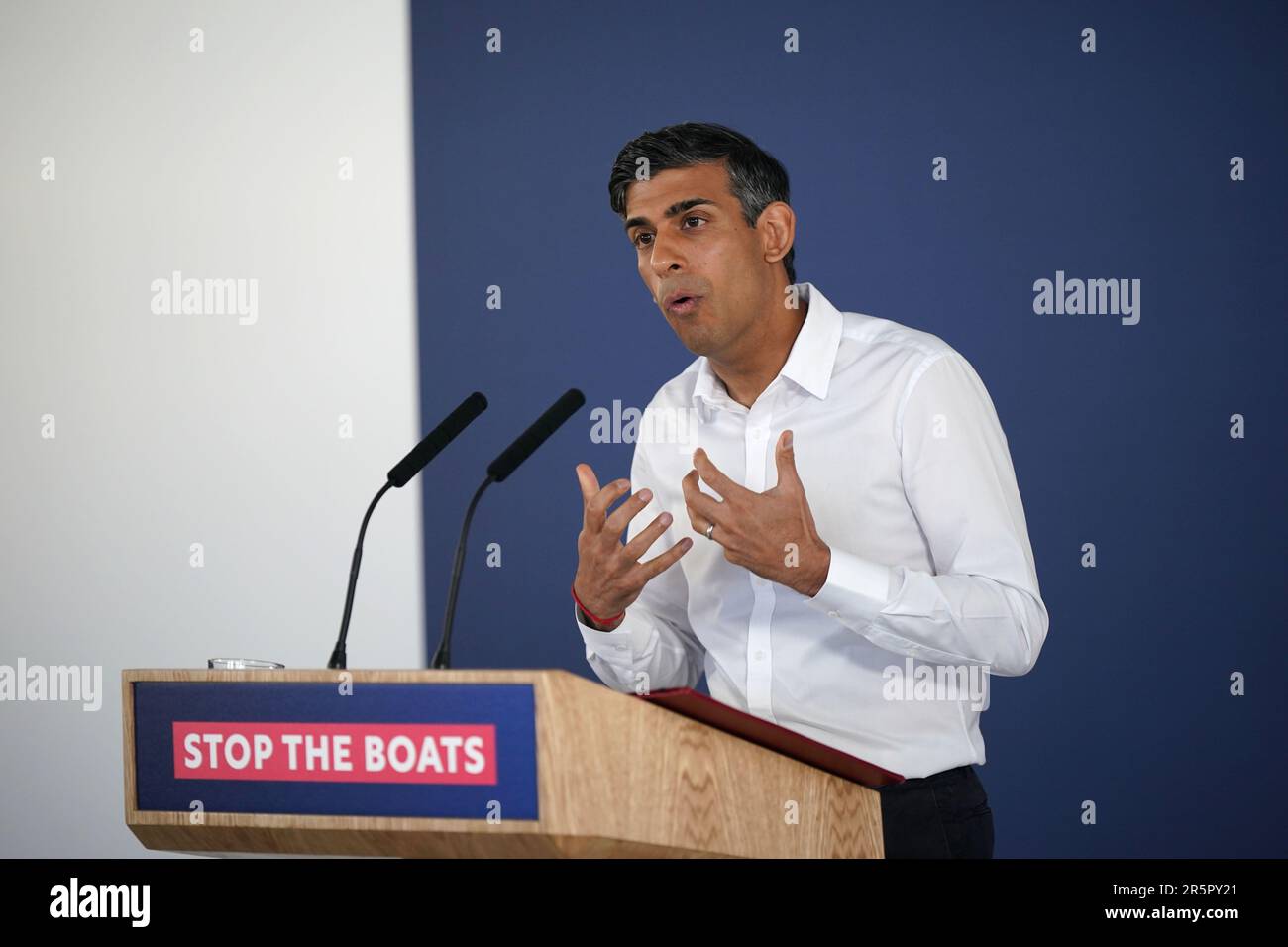 Prime Minister Rishi Sunak speaking during a press conference at ...