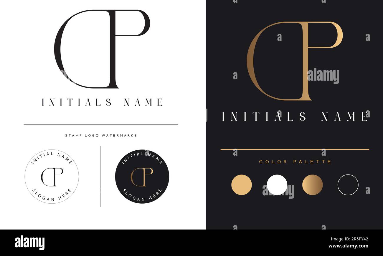 Luxury DP or PD Initial Monogram Text Letter Logo Design Stock Vector ...