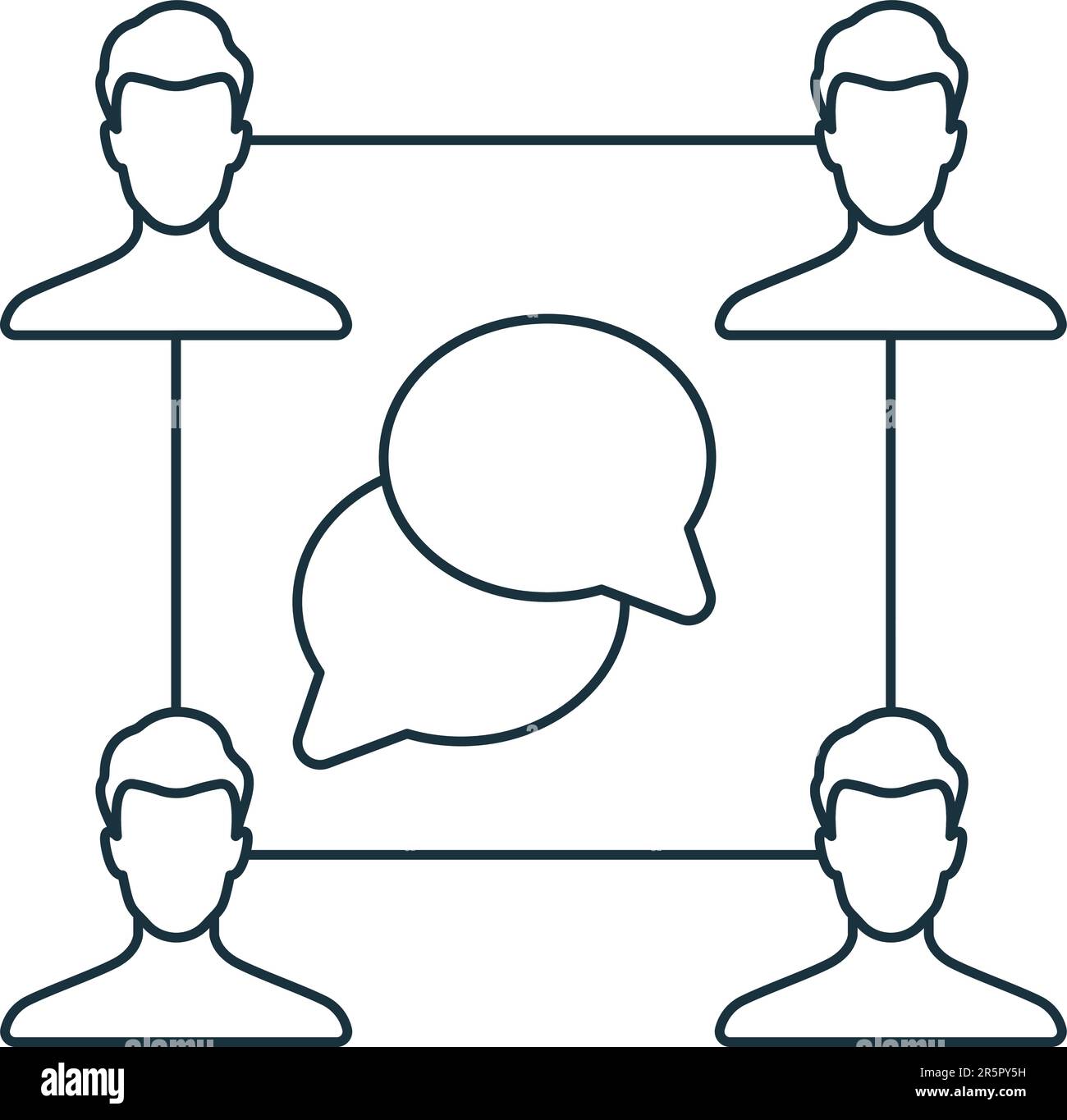 Communication icon. Monochrome simple sign from speech collection ...