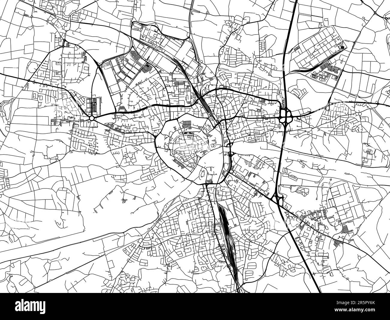 Vector road map of the city of Ingolstadt in Germany on a white ...