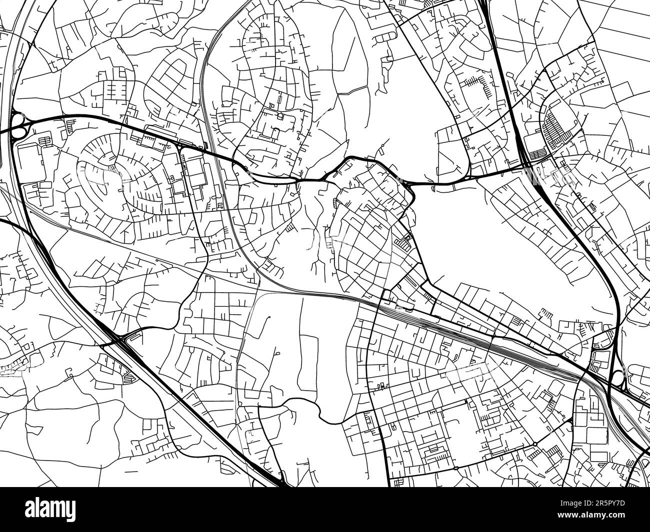 Vector road map of the city of Furth in Germany on a white background ...
