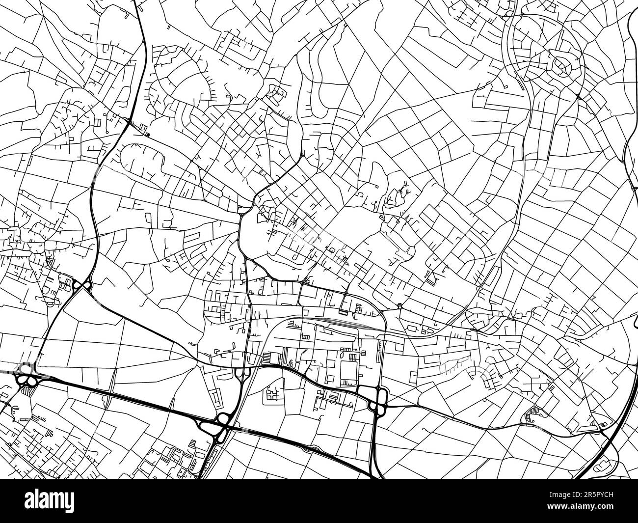 Vector road map of the city of Bad Homburg in Germany on a white ...