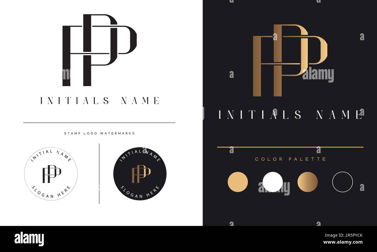 Pp initial Stock Vector Images - Alamy