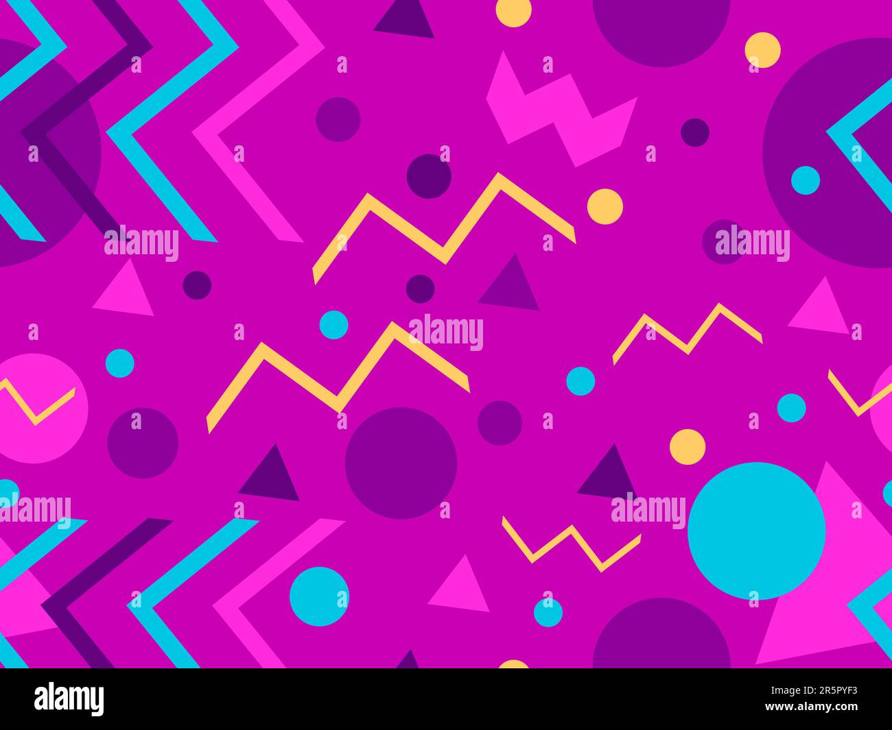 Memphis seamless pattern with geometric shapes in 80s style ...