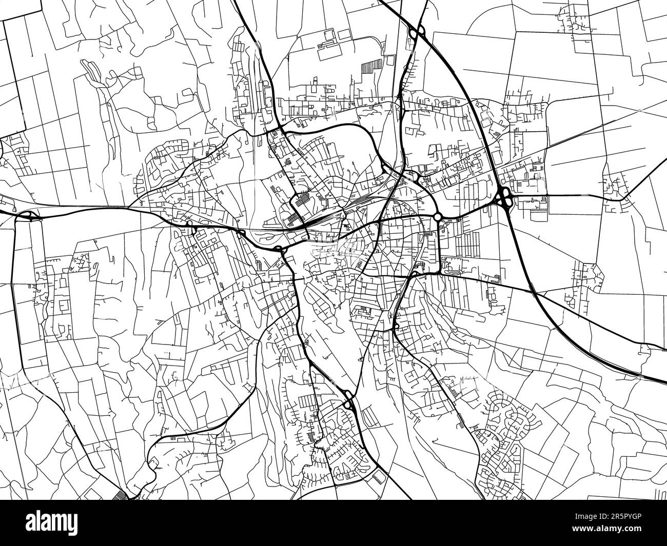 Vector road map of the city of Hildesheim in Germany on a white ...