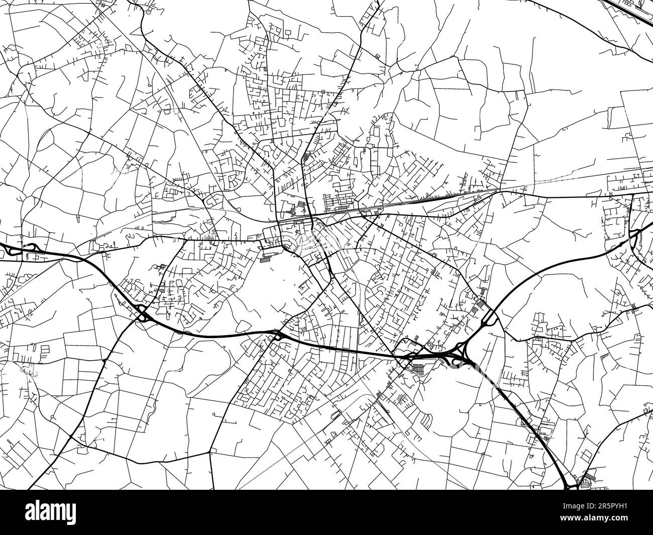 Vector road map of the city of Delmenhorst in Germany on a white ...