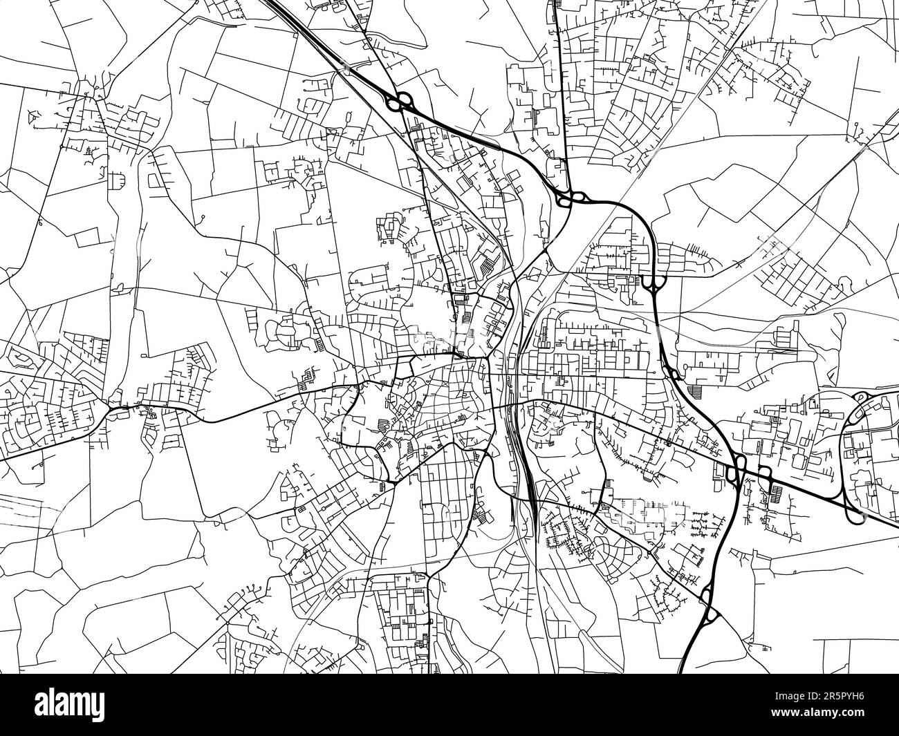 Vector road map of the city of Luneberg in Germany on a white ...