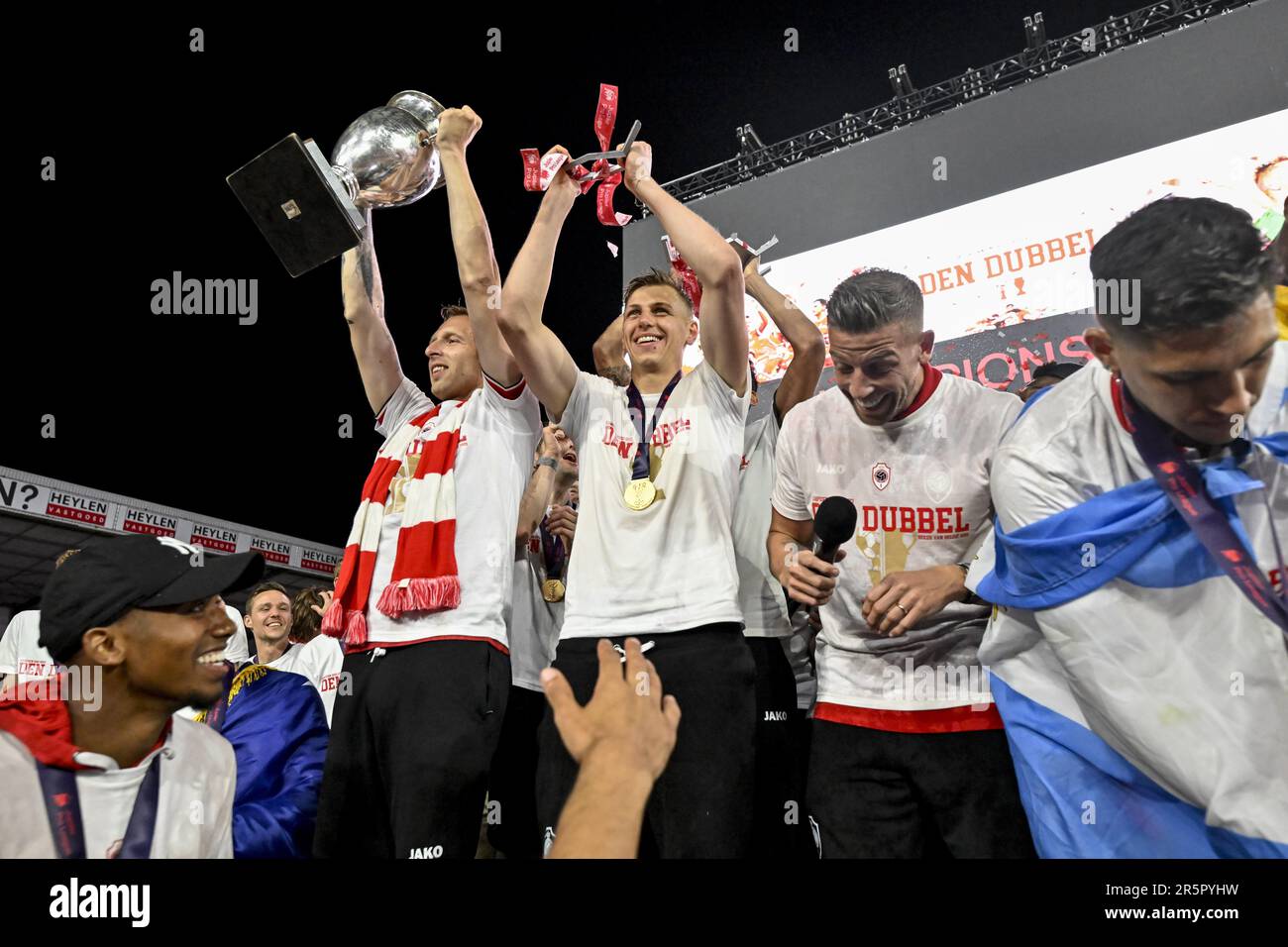 Antwerp, Belgium. 05th June, 2023. Antwerp's players pictured as ...