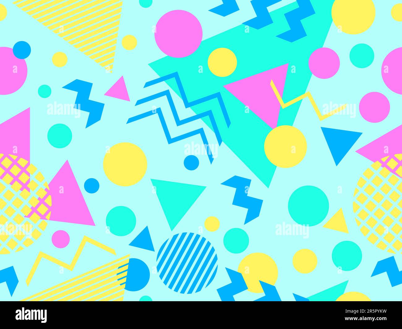 Memphis seamless pattern with geometric shapes in 80s style ...
