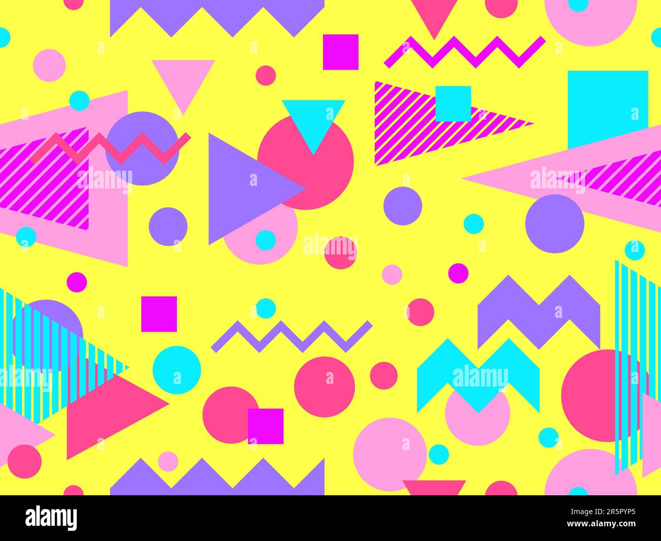 Memphis seamless pattern with geometric shapes in 80s style ...