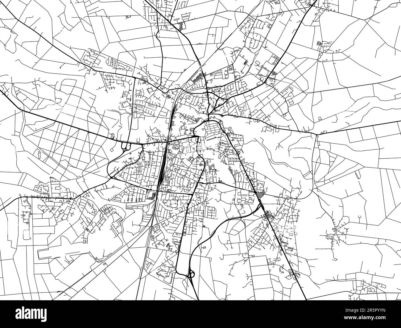 Vector road map of the city of Celle in Germany on a white background ...