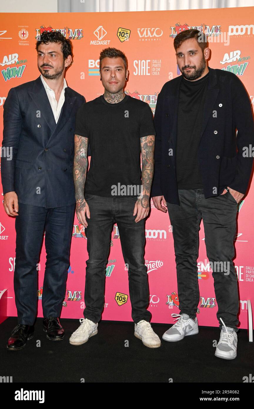 Milan, Milano, Photocall "Love MI" In the photo: Clemente Zard, Fedez ...