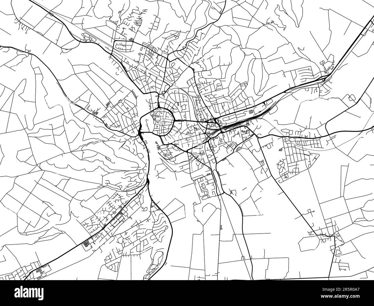 Vector road map of the city of Hameln in Germany on a white background ...