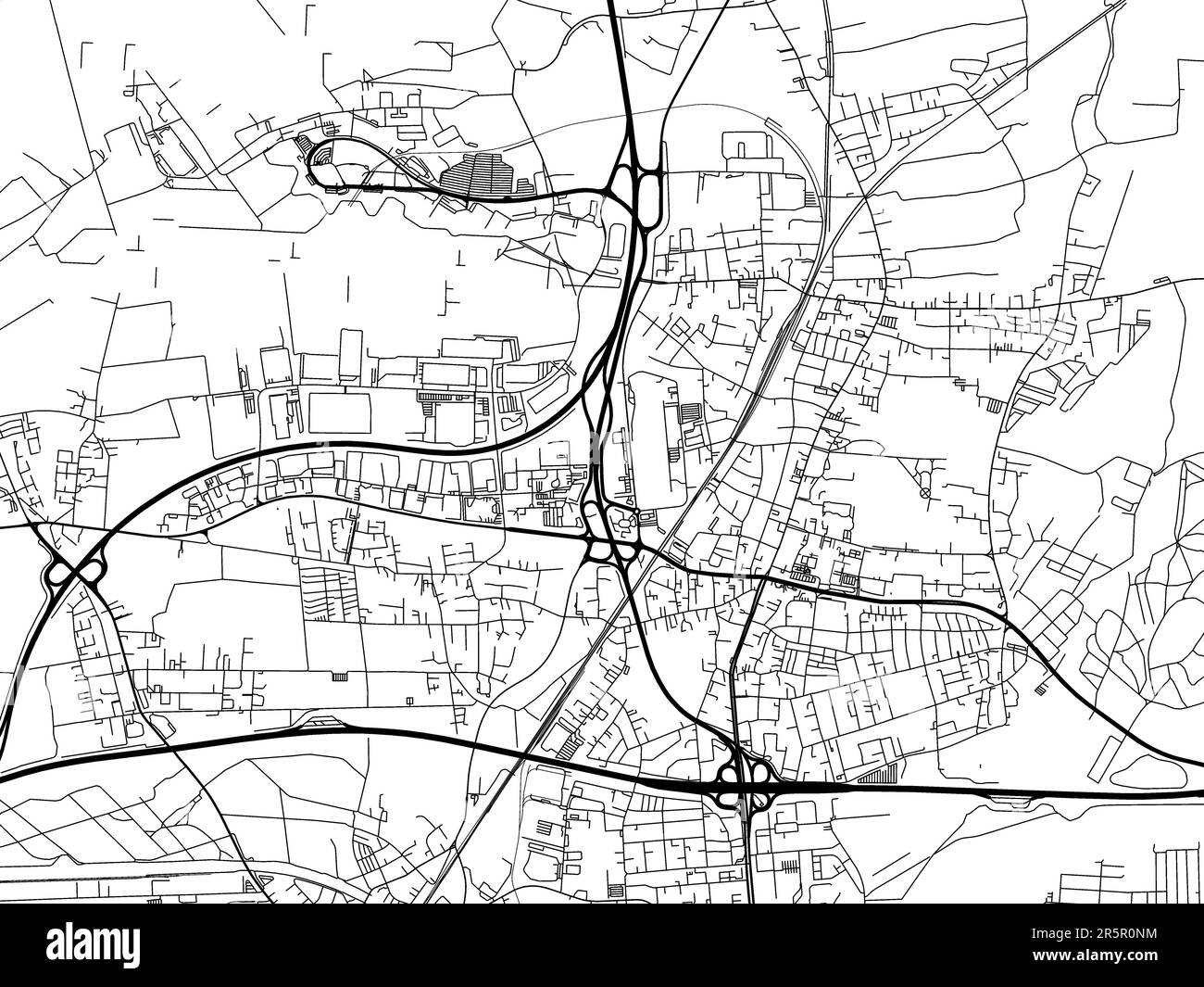 Vector road map of the city of Langenhagen in Germany on a white ...