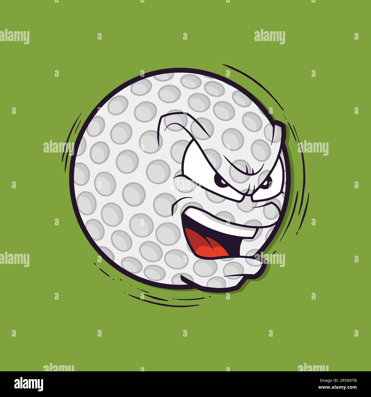 An angry mean looking golf ball sports cartoon mascot character Stock ...