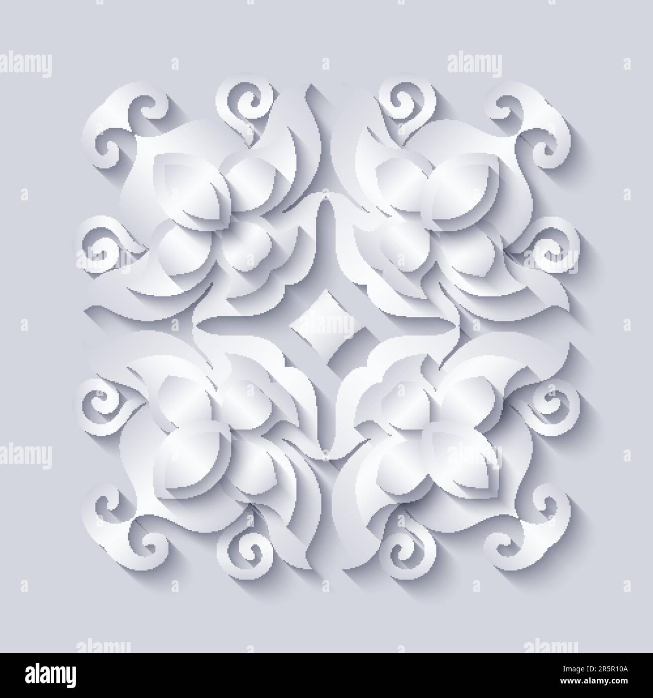 Abstract vector ornamental nature vintage papercut floral lace element ...