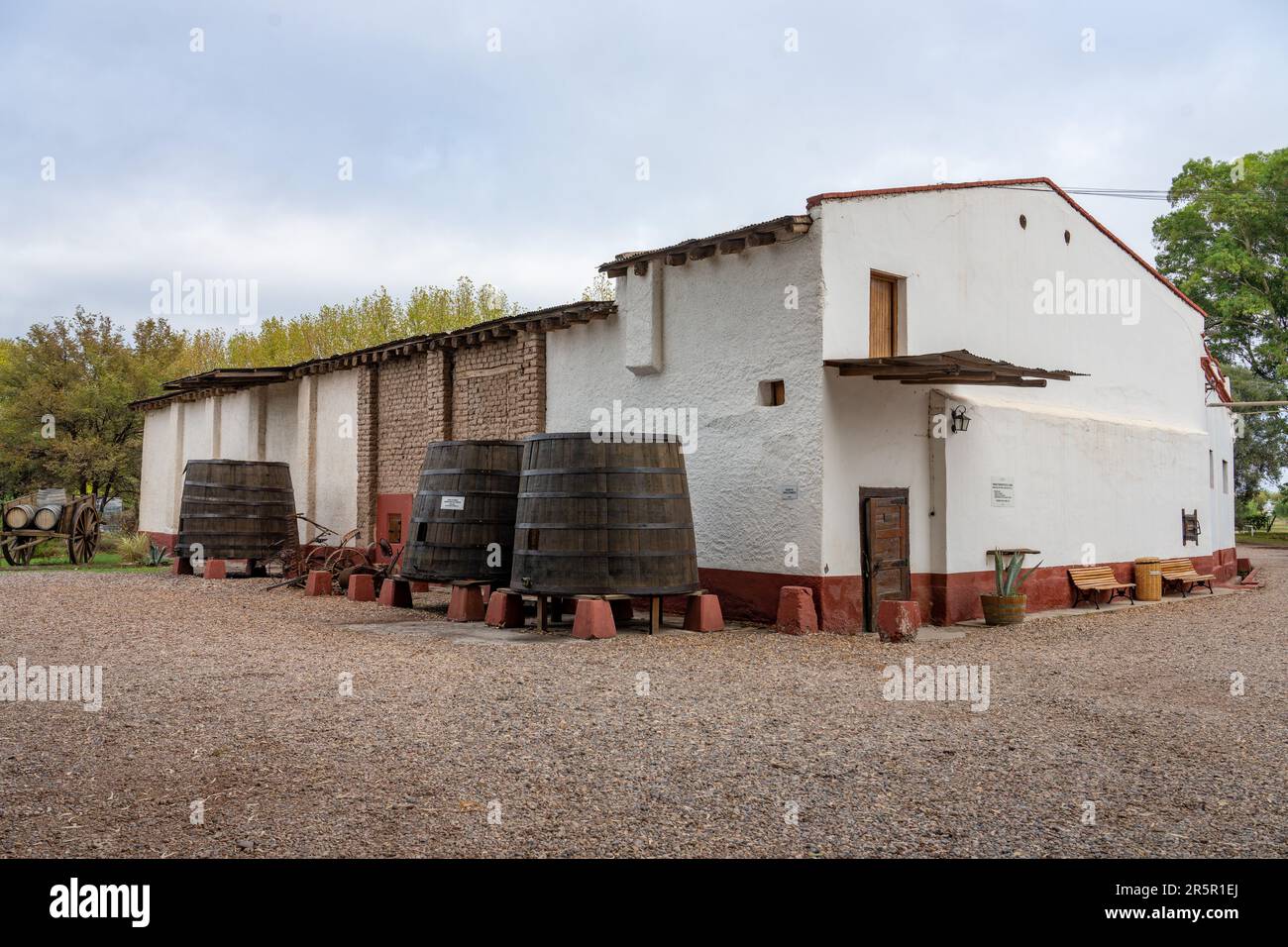 Large antique wine vats outside the first ice house in San Rafael ...