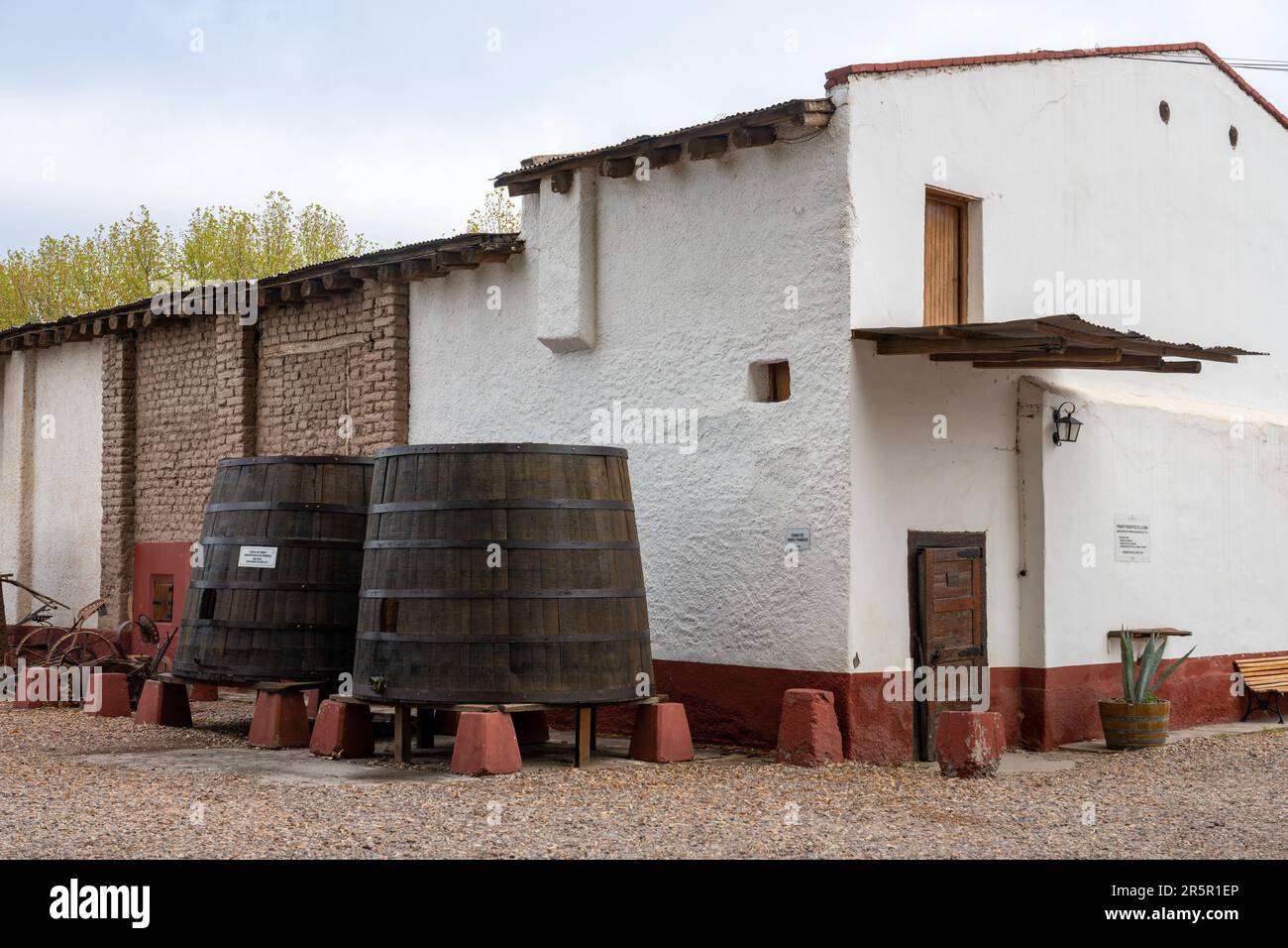 Large antique wine vats outside the first ice house in San Rafael ...