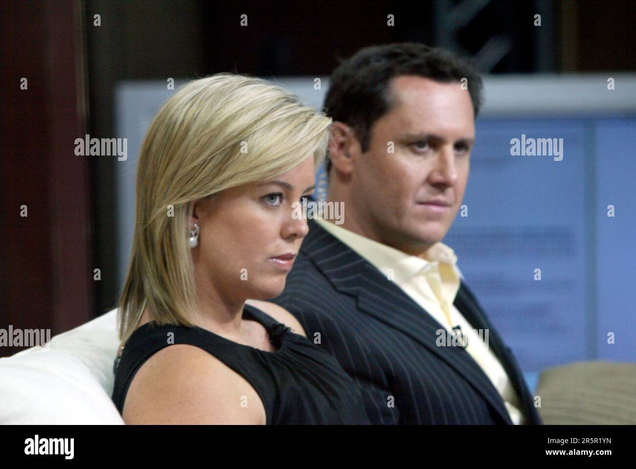 ‘Sunrise’ program presenters Samantha Armytage and Larry Emdur ...
