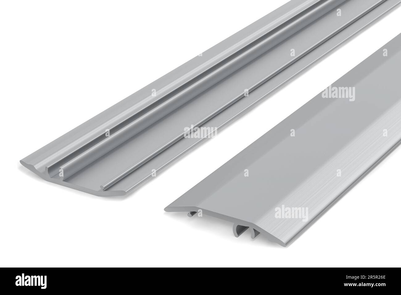 Aluminium door floor threshold profile isolated on white background ...