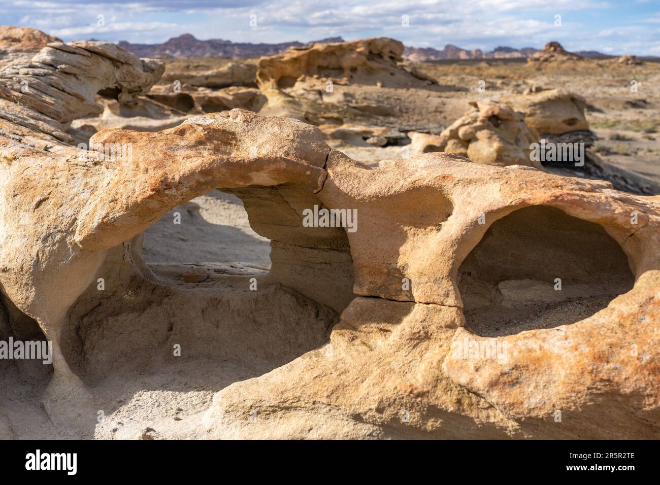Fragile eroded rock formation in the Ferron Sandstone of the Eroded ...