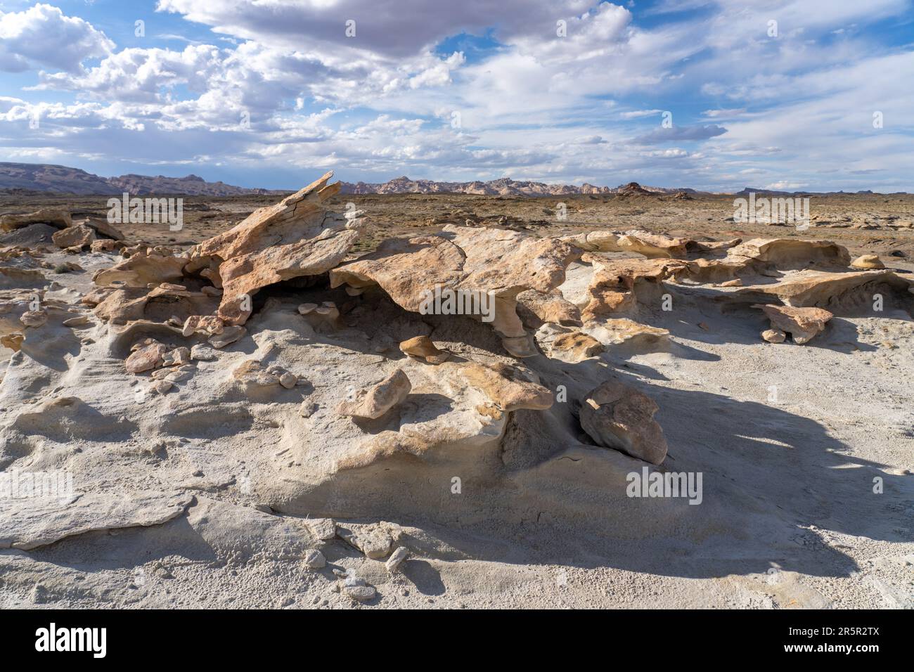 Fragile eroded rock formation in the Ferron Sandstone of the Eroded ...