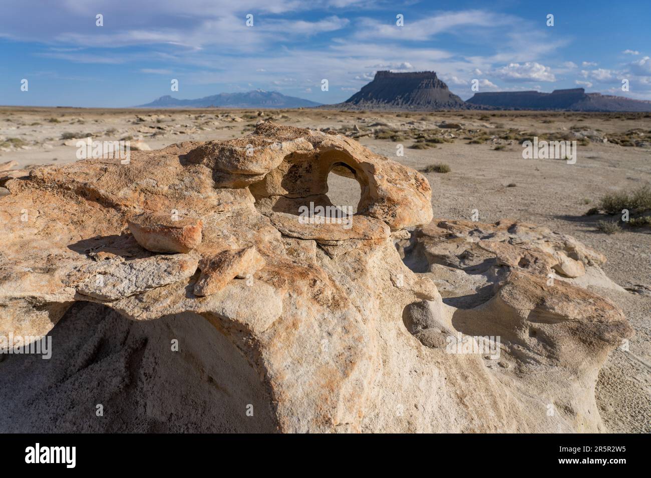 Fragile eroded rock formation in the Ferron Sandstone of the Eroded ...