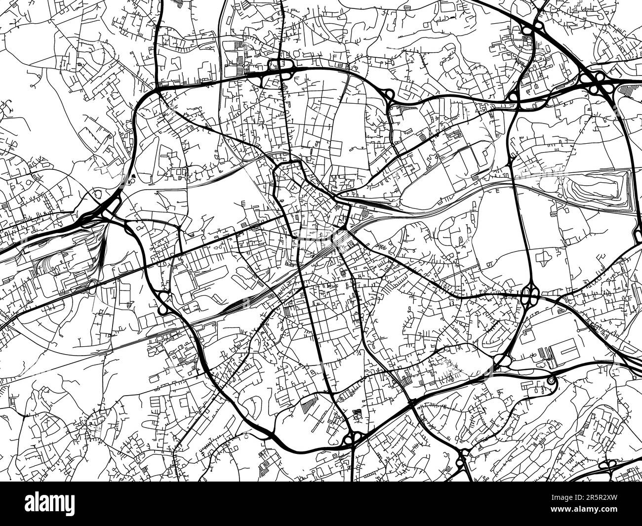 Vector road map of the city of Bochum in Germany on a white background ...