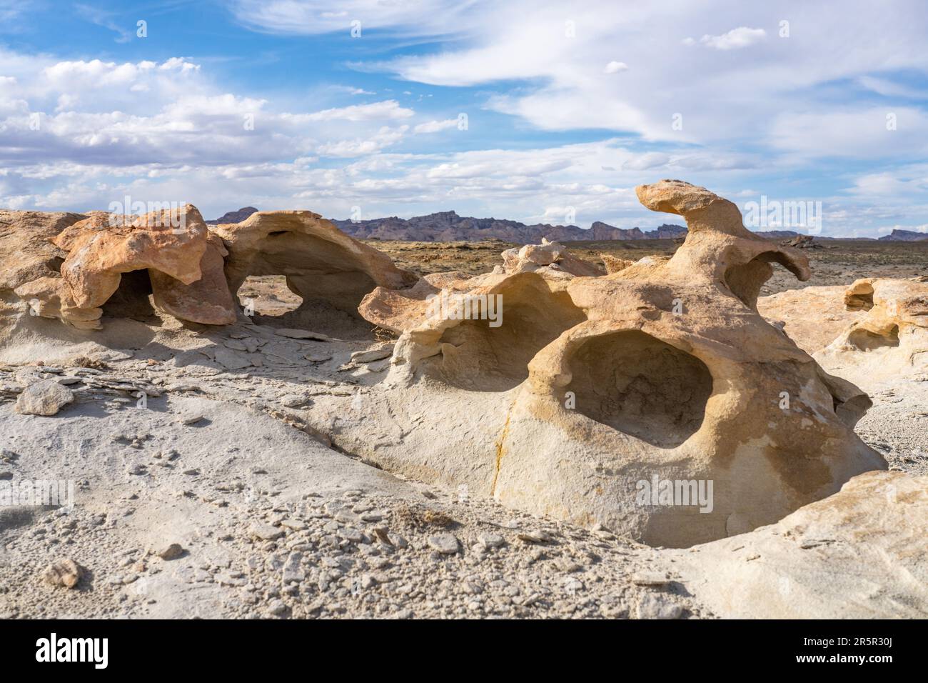 Fragile eroded rock formation in the Ferron Sandstone of the Eroded ...
