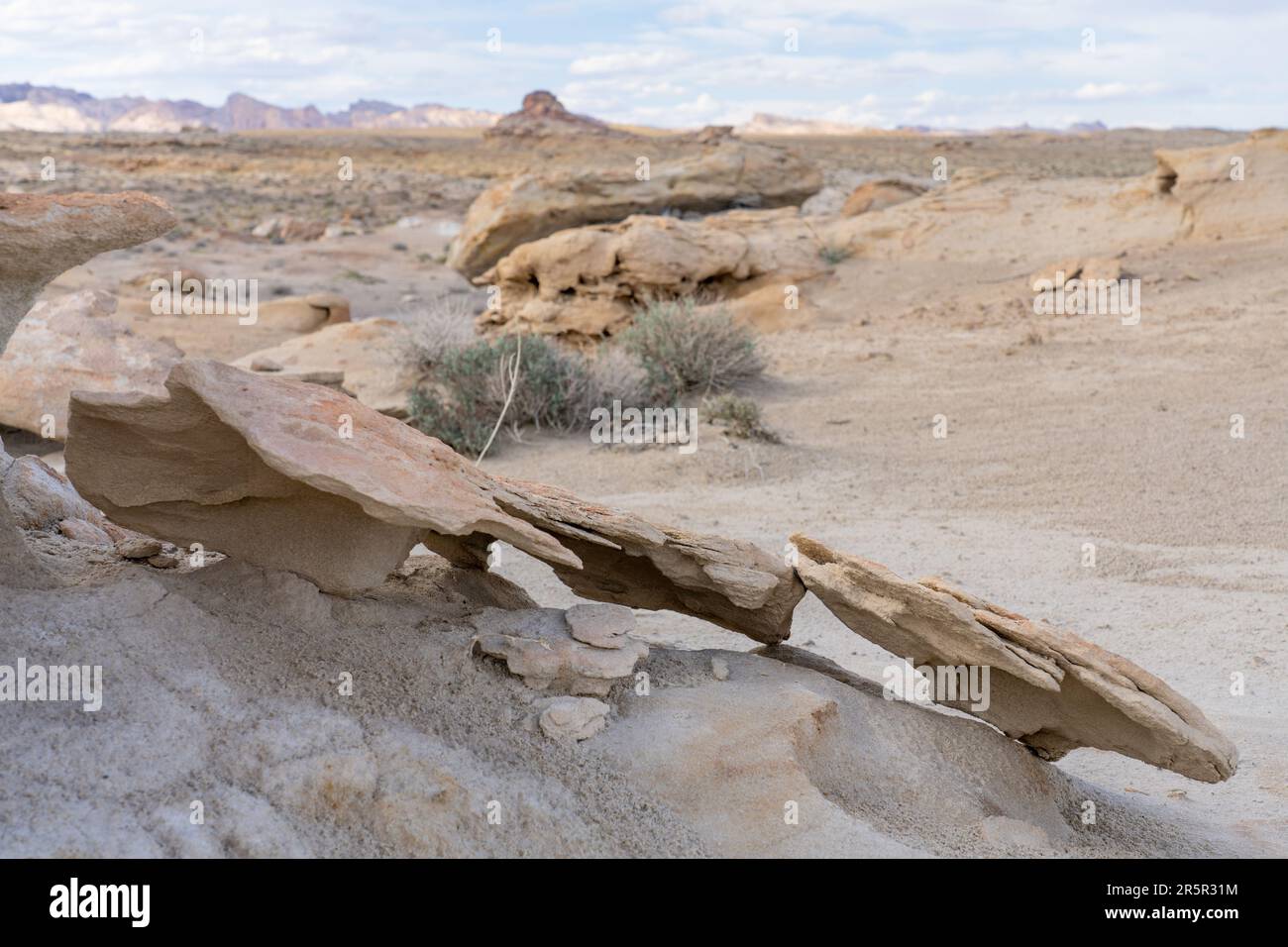 Fragile eroded rock formation in the Ferron Sandstone of the Eroded ...