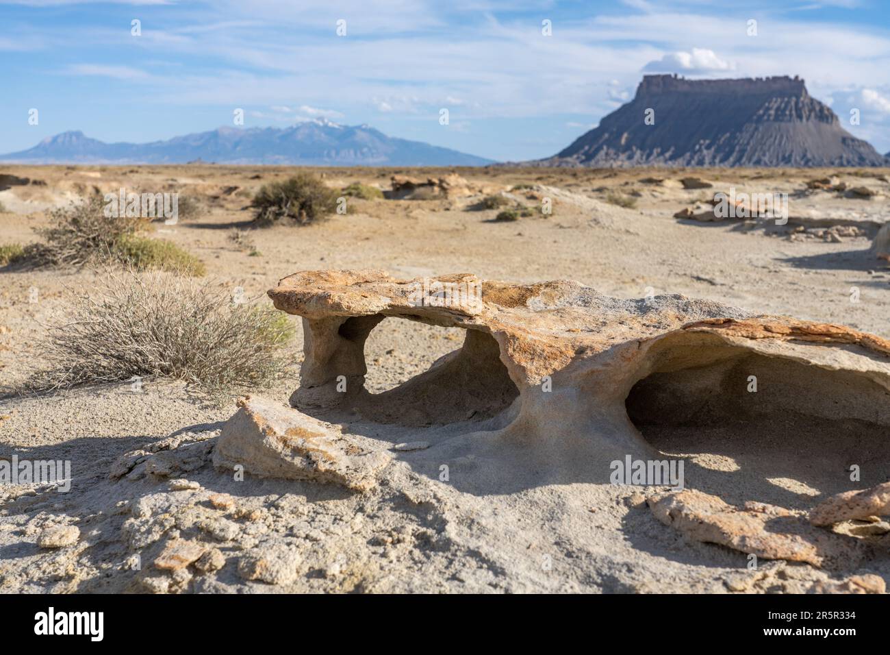 Fragile eroded rock formation in the Ferron Sandstone of the Eroded ...